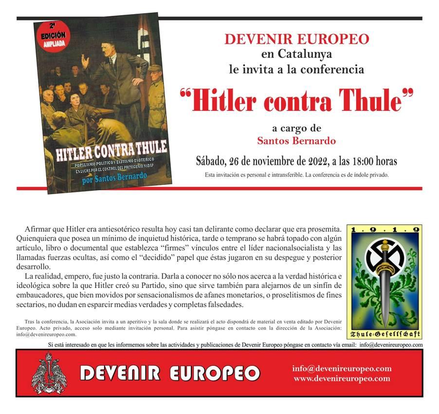 CONFERENCIA «HITLER CONTRA THULE» – 26 de noviembre en Barcelona ...